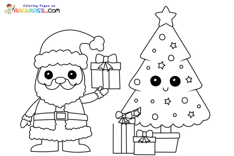 Kawaii Christmas Coloring Pages