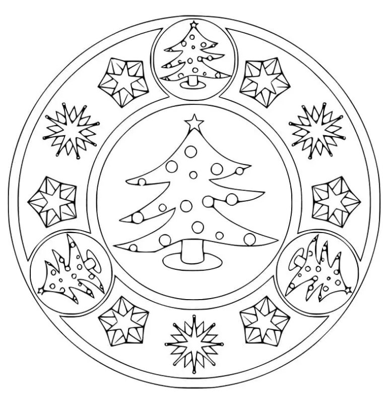 Christmas Mandala Coloring Pages