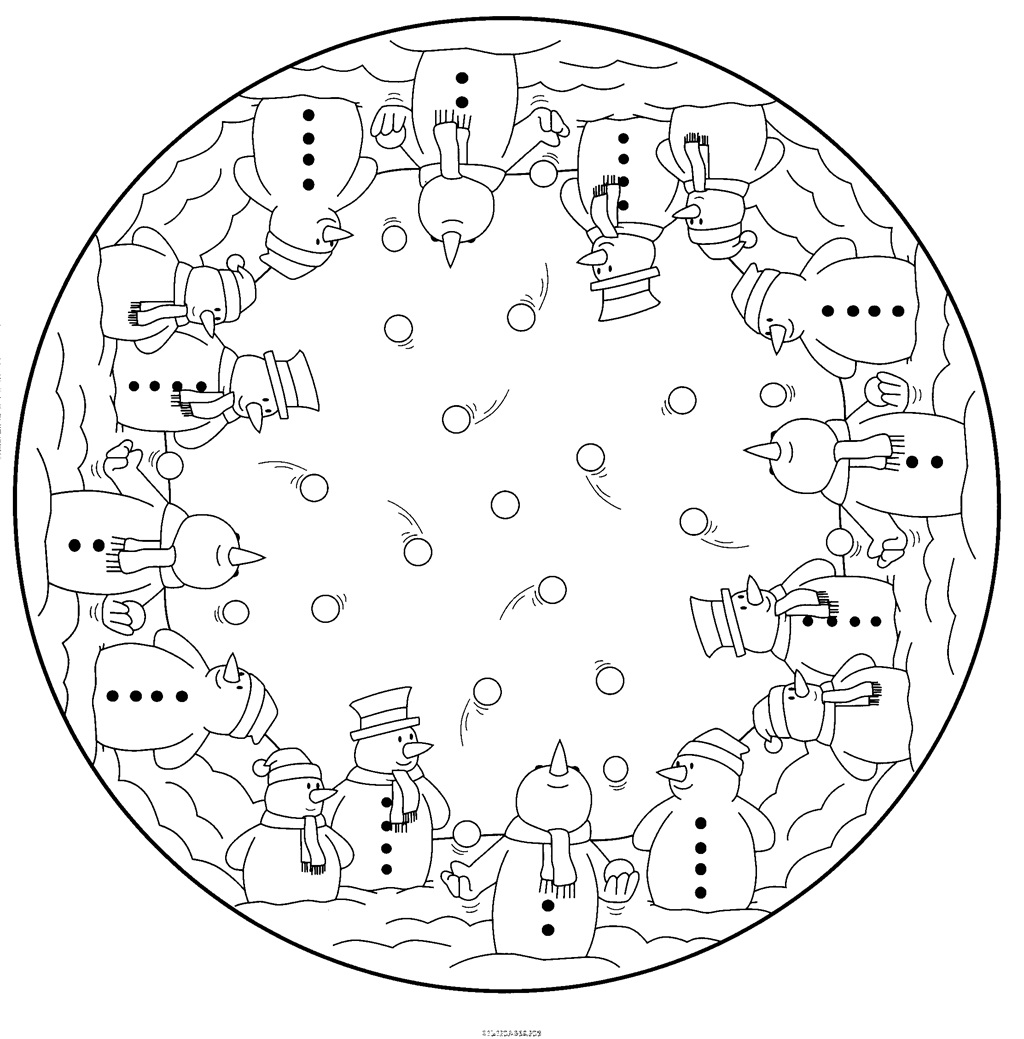 Christmas Mandala Coloring Pages