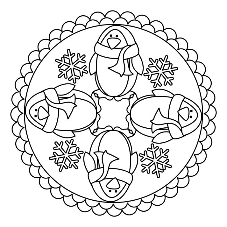 Christmas Mandala Coloring Pages