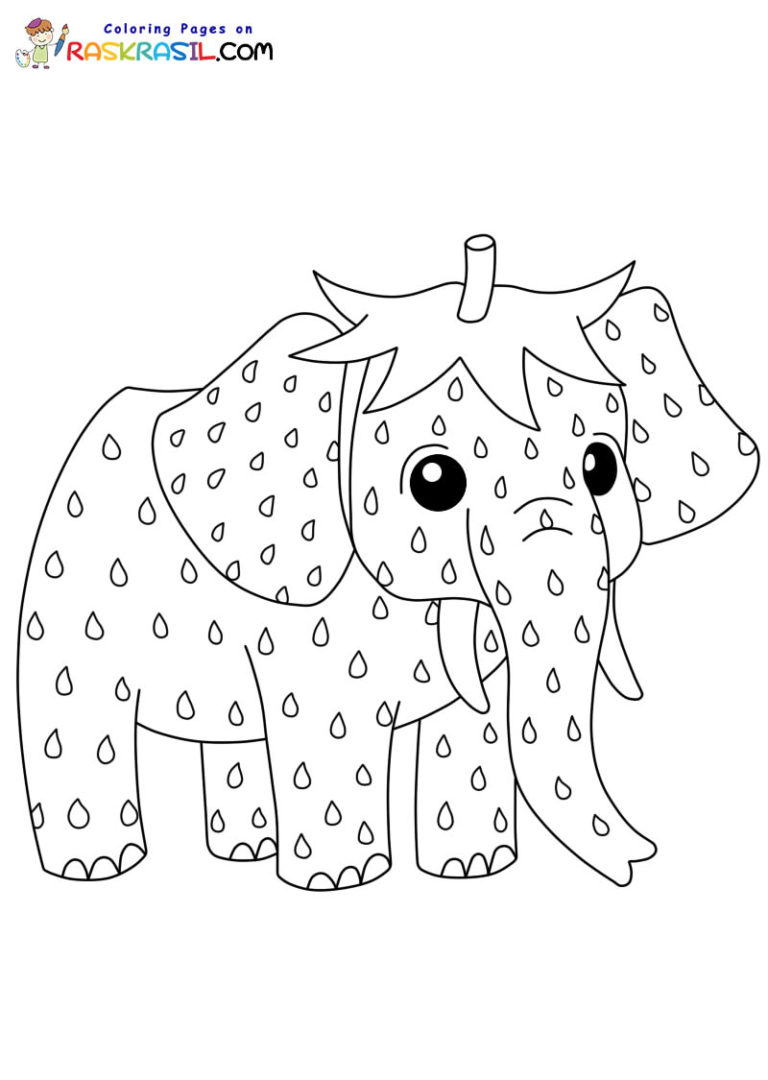 Strawberry Elephant Coloring Pages