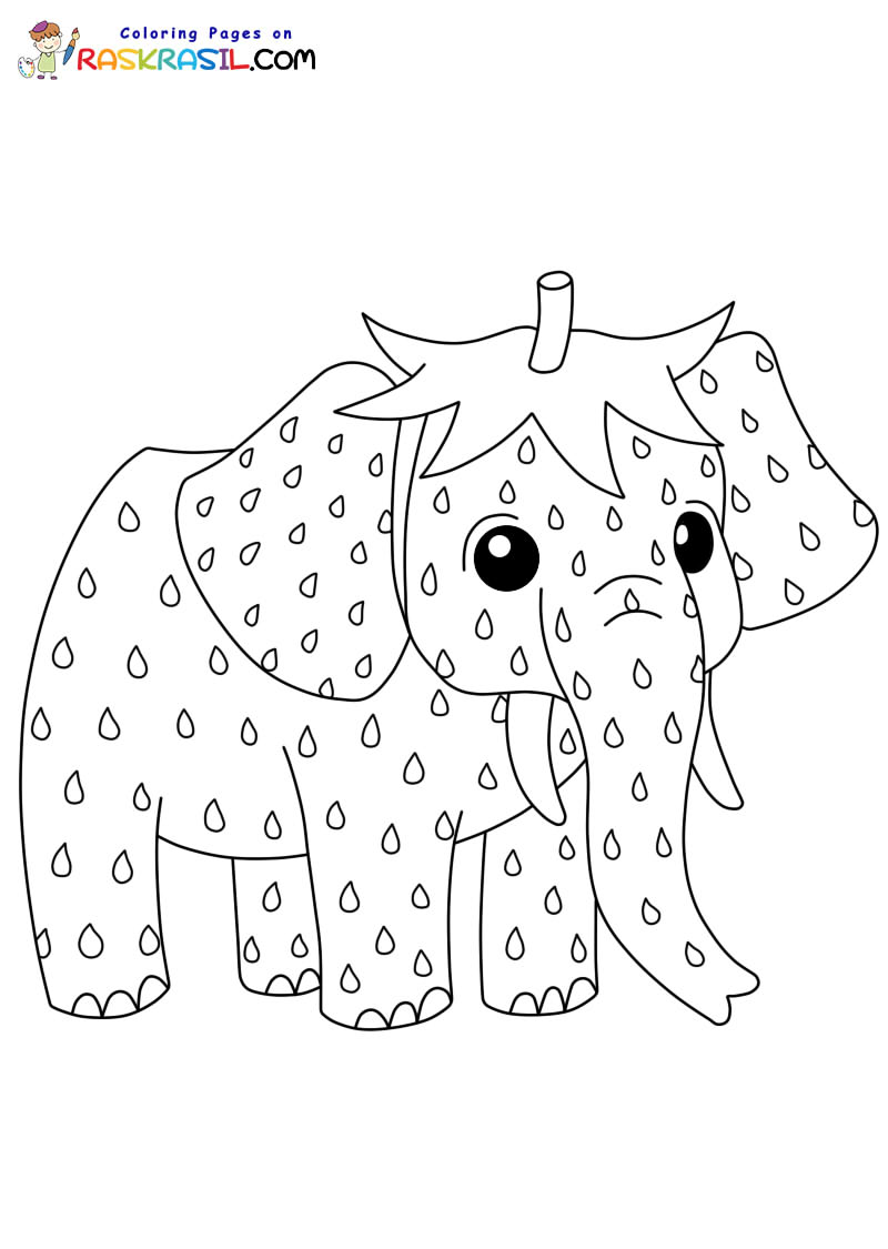 Strawberry Elephant Coloring Pages