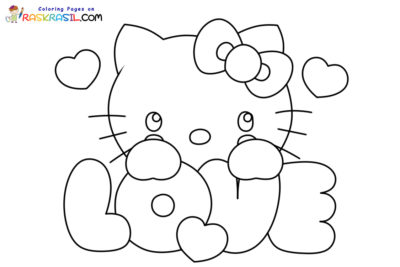 Hello Kitty Valentine Coloring Pages