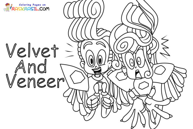 Velvet and Veneer Coloring Pages | Free Printables