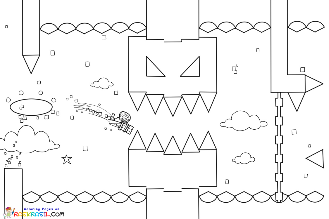 Geometry Dash Coloring Page Jenny Printable Geometry Dash Coloring Page Jenny Printable