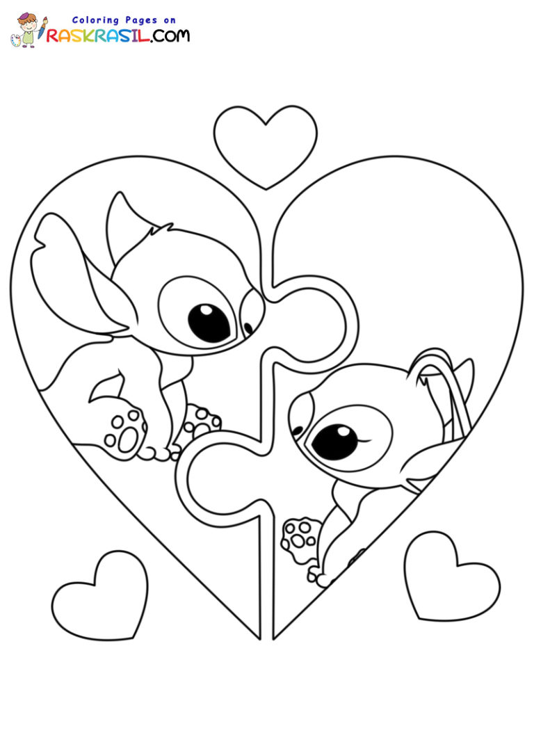 Stitch and Angel Coloring Pages | Free Printables