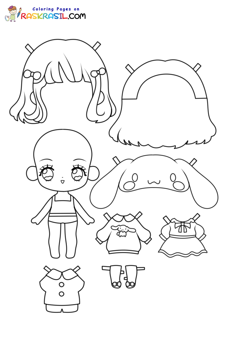 Paper Doll Coloring Pages | Free Printables