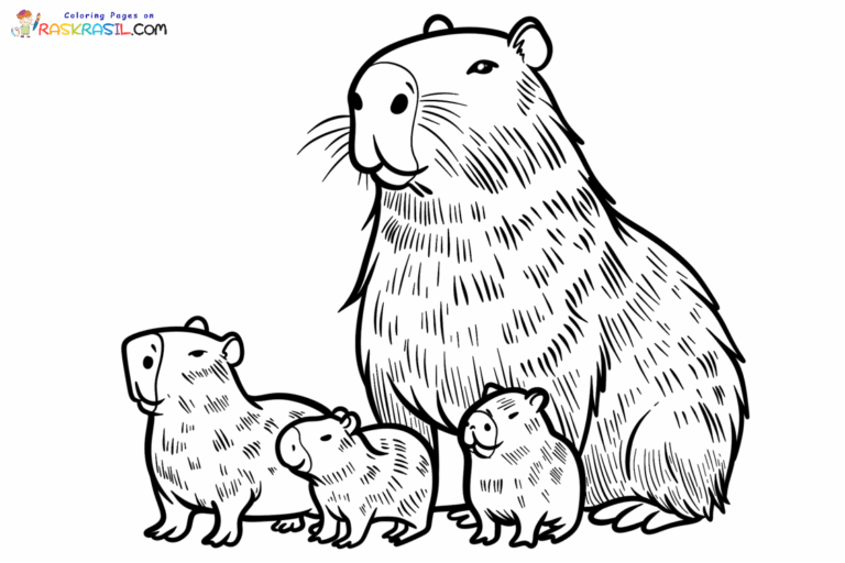 Capybara Coloring Pages | Free Printables