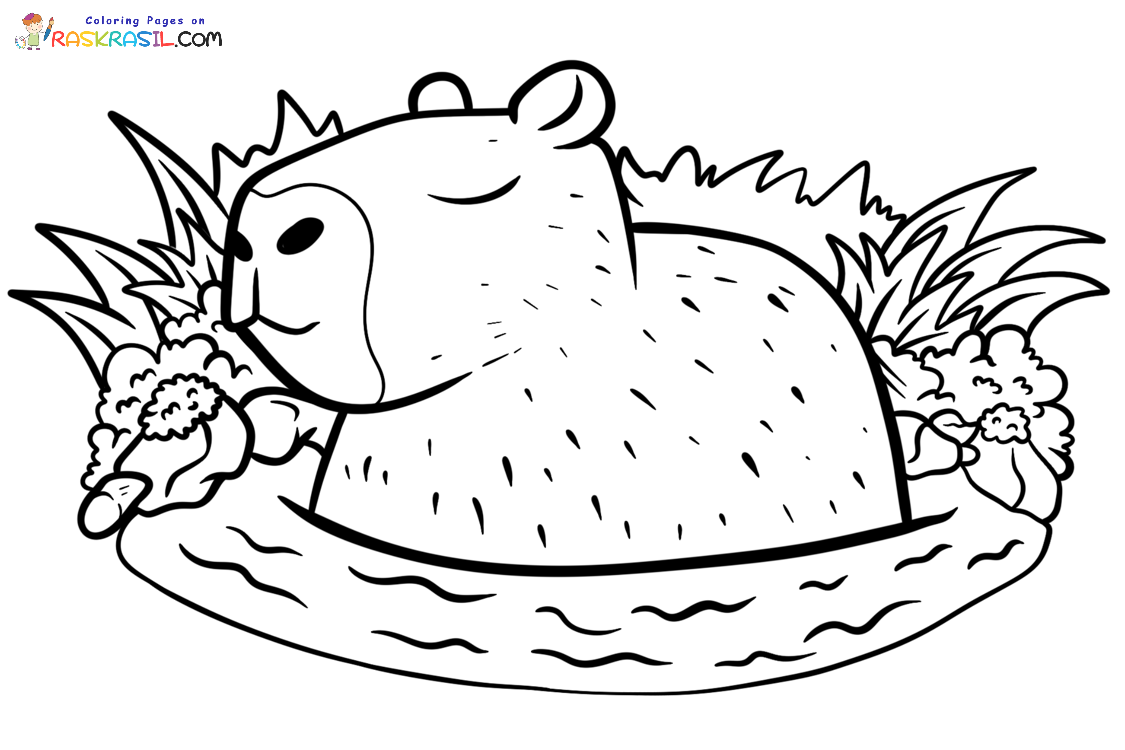 Capybara Coloring Pages | Free Printables