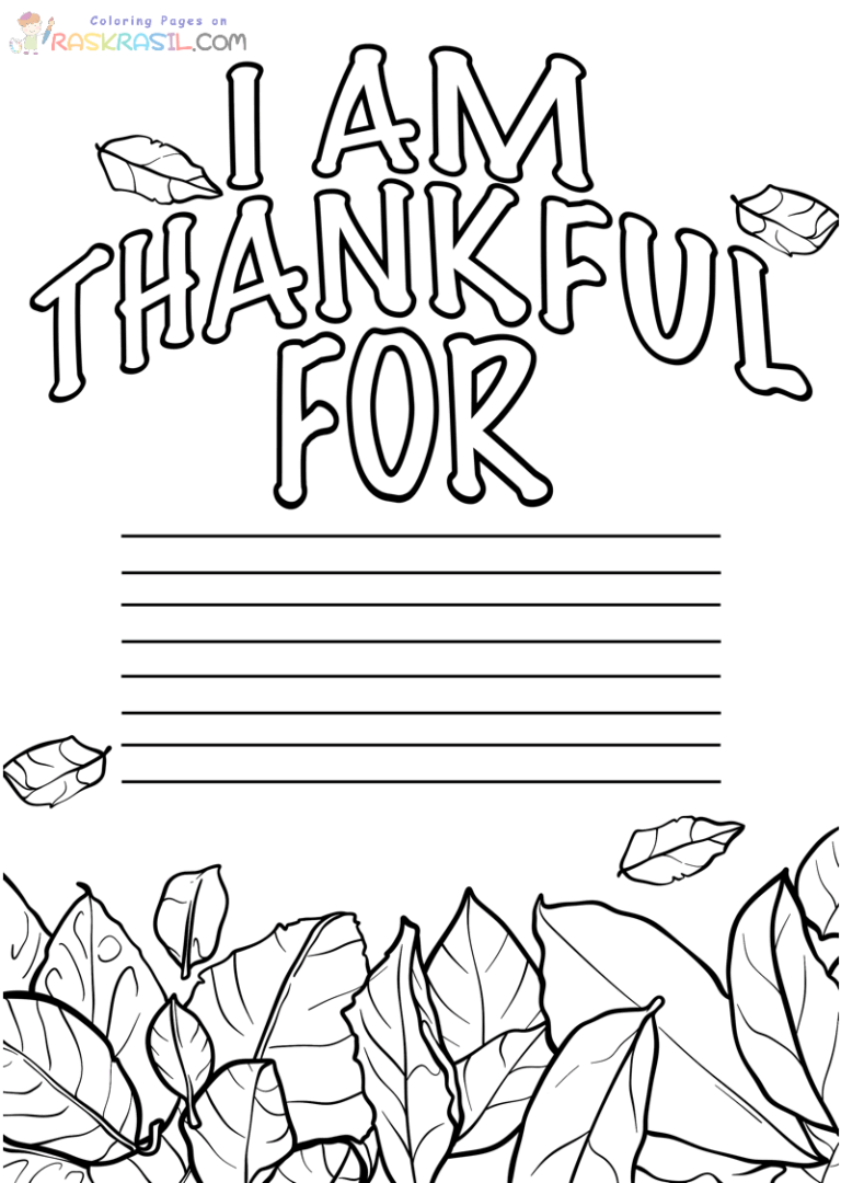 I Am Thankful for Coloring Pages | Free Printables