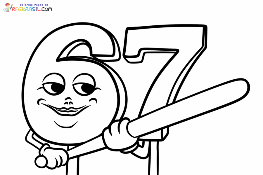 Coloriage 67 Brainrot à imprimer