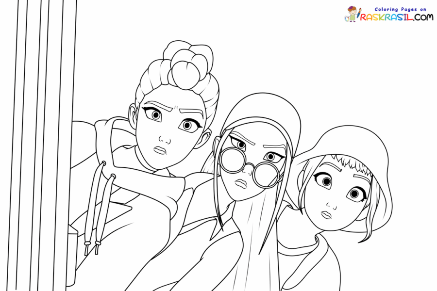 Coloriage KPop Demon Hunters à imprimer