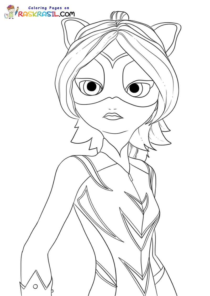 Miraculous Ladybug og Cat Noir Fargeleggingsark