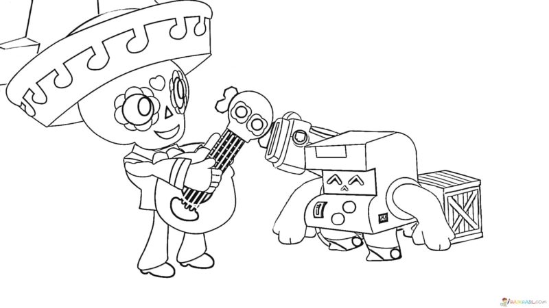 Coloring pages 8 bit. Print free from Brawl Stars game