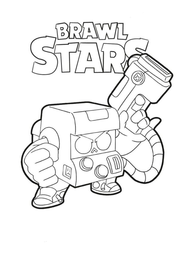 Coloring pages 8 bit. Print free from Brawl Stars game