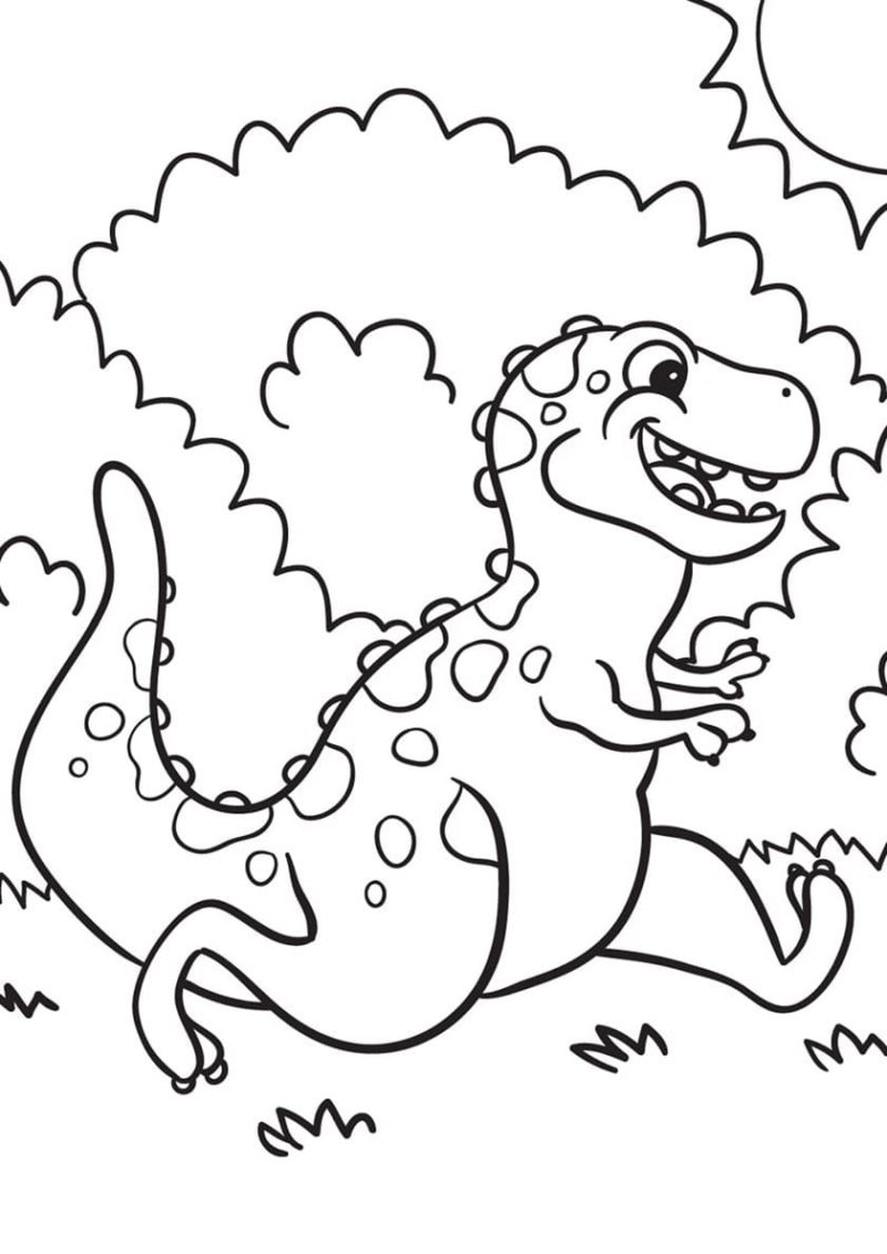 Planșe de colorat cu dinozauri