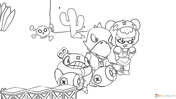 Ausmalbilder Rabe. Drucken Sie Brawl Stars Online