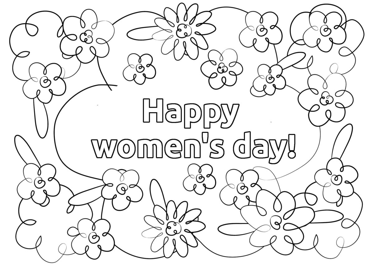 Coloring pages Women's Day March 8th. Print and congratulate women