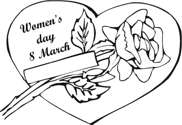 Coloring pages Women's Day March 8th. Print and congratulate women