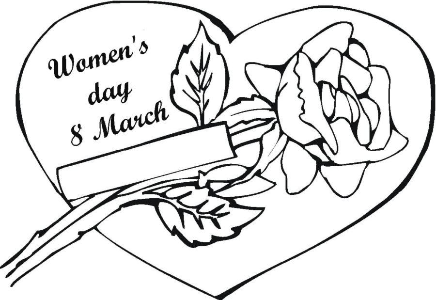 Coloring pages Women's Day March 8th. Print and congratulate women