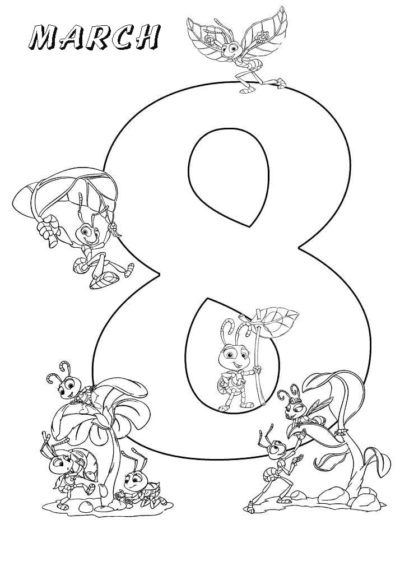 Coloring pages Women's Day March 8th. Print and congratulate women