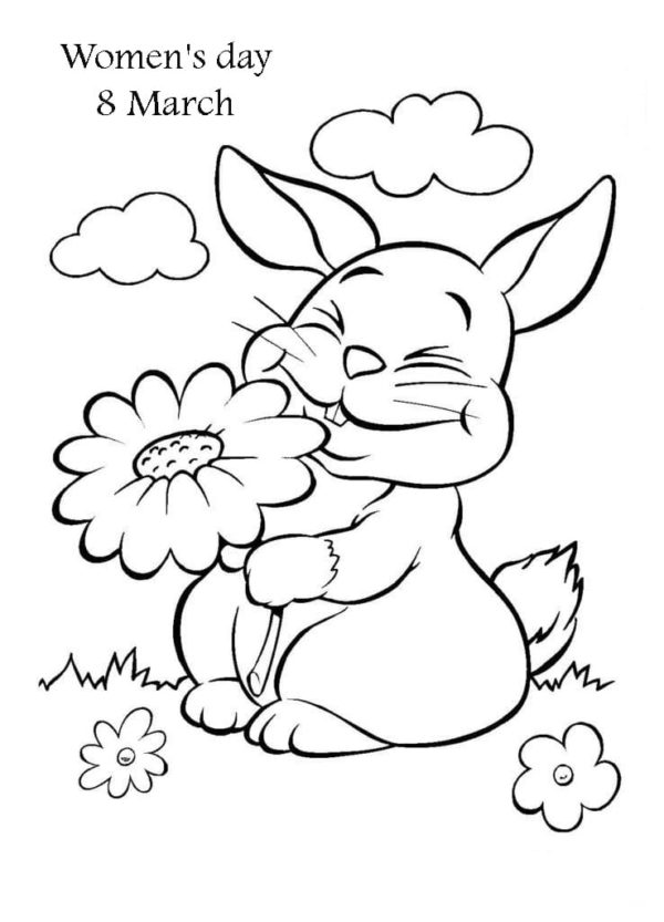 Coloring pages Women's Day March 8th. Print and congratulate women