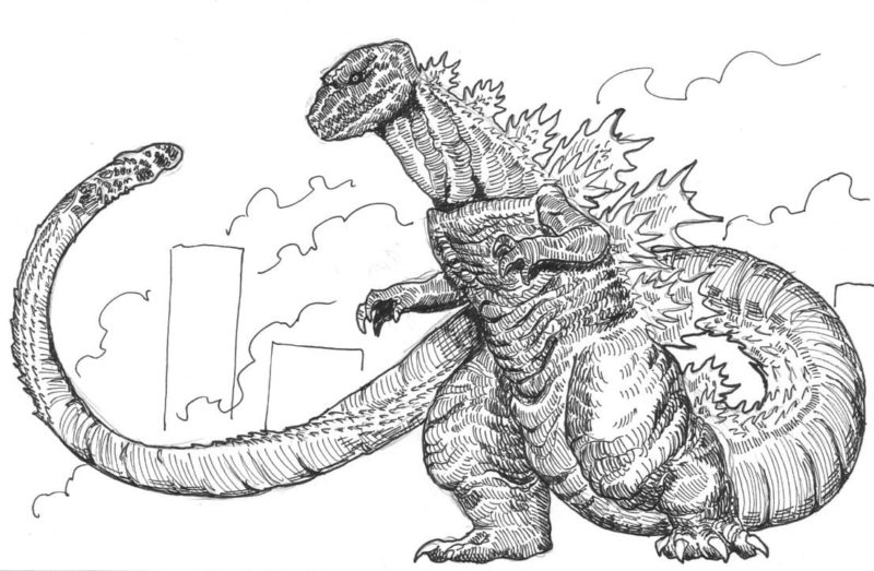 Coloriage Godzilla à imprimer