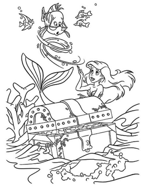 Coloriage Ariel la petite sirène. Imprimer pour les filles