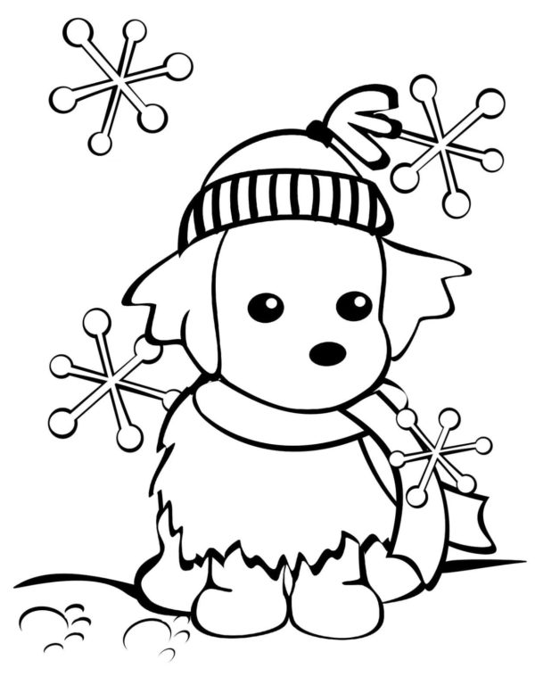 Coloriage Chien de Noel à imprimer