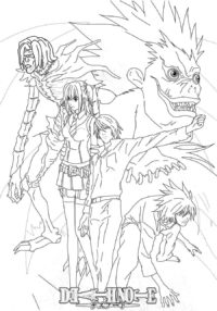 Dibujos de Death Note para colorear - 55 imágenes para imprimir gratis