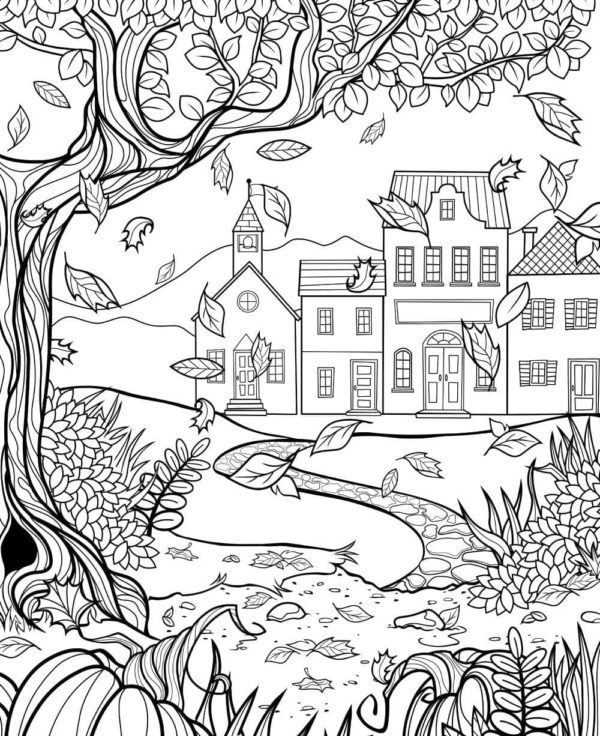 Scenery Coloring Pages for Adults | 60 Pictures Free Printable