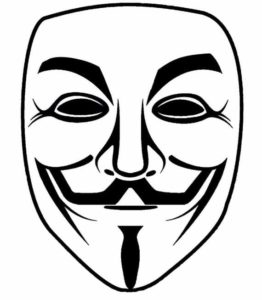 Dibujos de Máscara Anonymous para Colorear