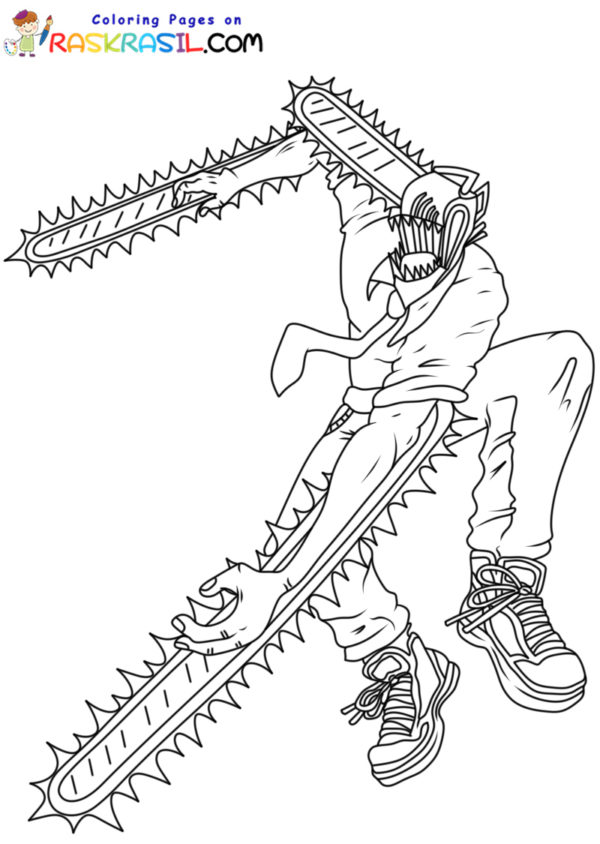 Desenhos de Chainsaw Man para Colorir | Raskrasil.com