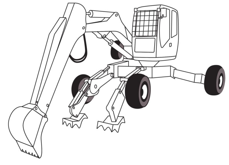 Coloriage Pelleteuse gratuit à imprimer
