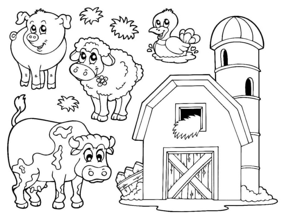 Disegni di Fattoria da colorare - 100 immagini per la stampa gratuita