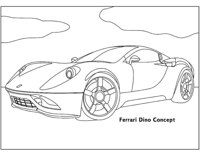 Ausmalbilder Ferrari | 110 Malvorlagen Kostenlos zum Ausdrucken
