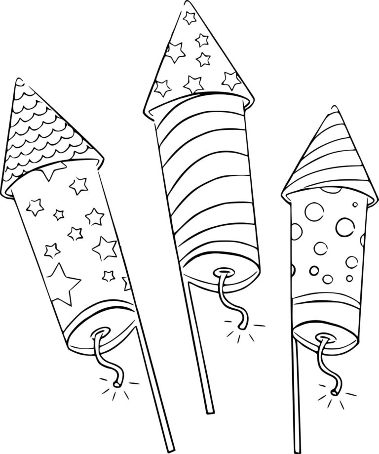 Coloriage feu d'artifice gratuit à imprimer