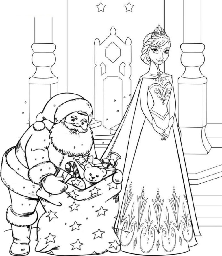Disegni da colorare di Natale di Frozen - Stampa gratuitamente