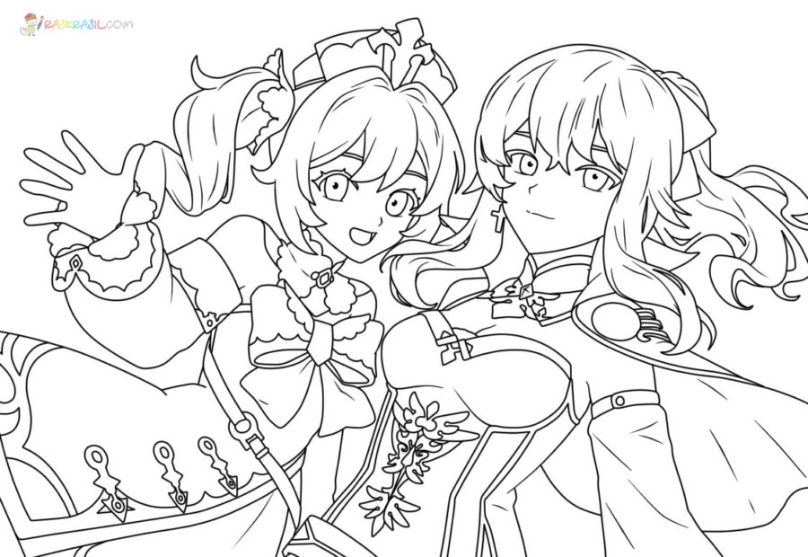 Genshin Impact Coloring Pages | New Pictures Free Printable