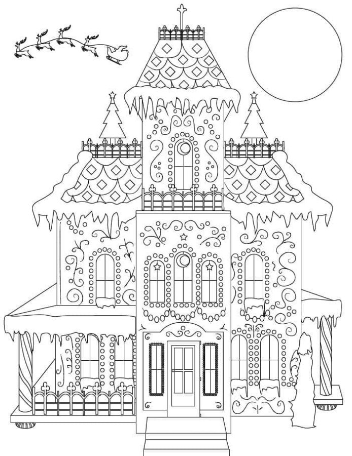 Gingerbread House Coloring Pages | 100 Pictures Free Printable