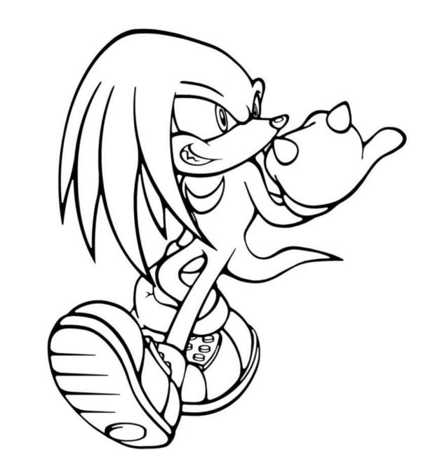 Dibujos de Knuckles la Equidna para Colorear