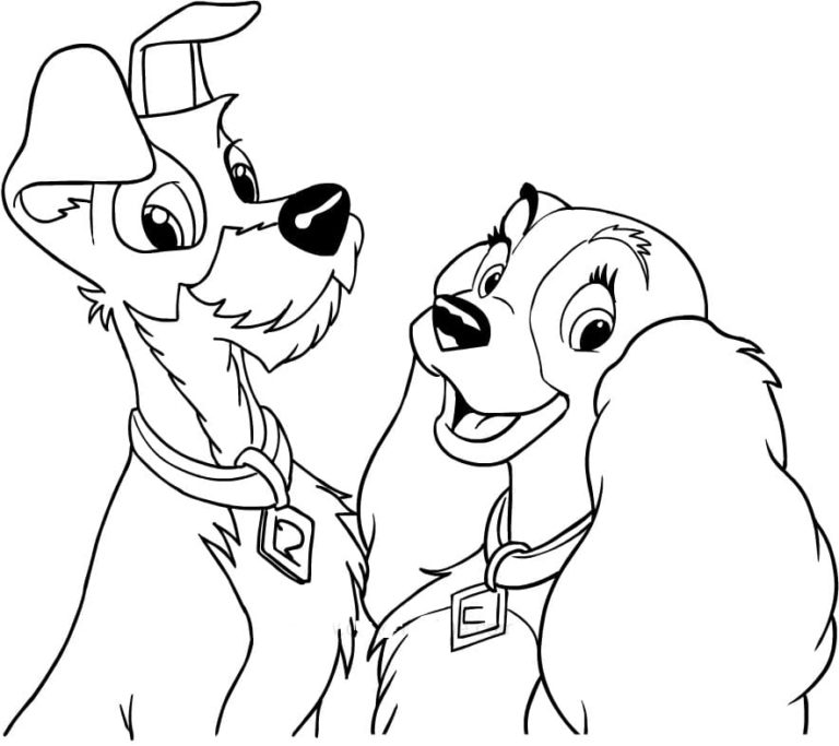 Dibujos de La Dama y el Vagabundo para Colorear