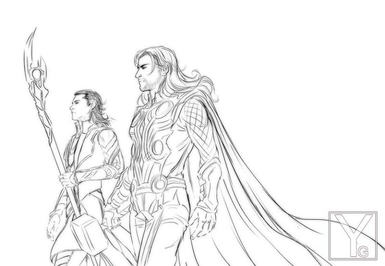 Loki Coloring Pages | 30 New Pictures Free Printable Marvel Character