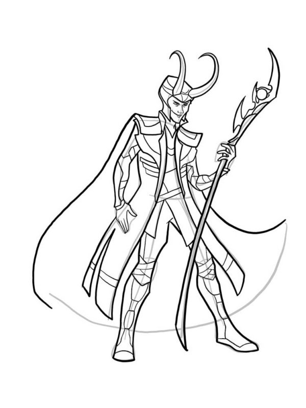 Loki Coloring Pages | 30 New Pictures Free Printable Marvel Character