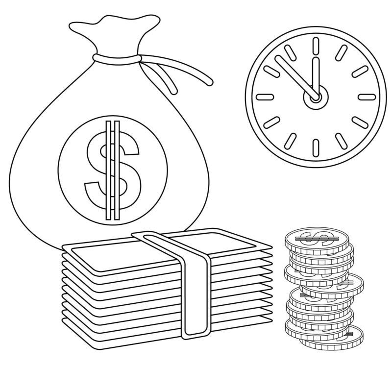Disegni di Denaro da colorare