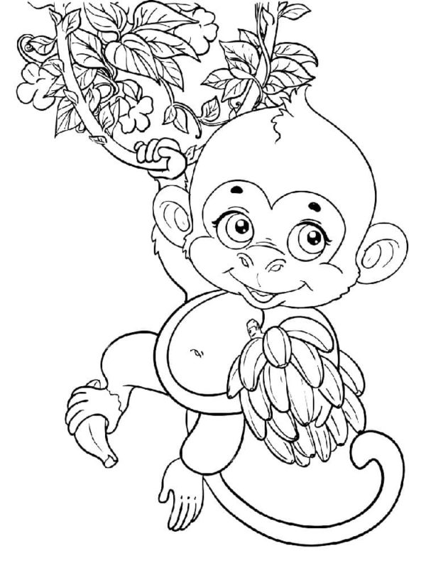 Dibujos de Monos para colorear - 100 imágenes para imprimir gratis