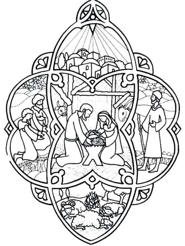 Coloriage Crèche de Noël - 100 pages à colorier à imprimer gratuits