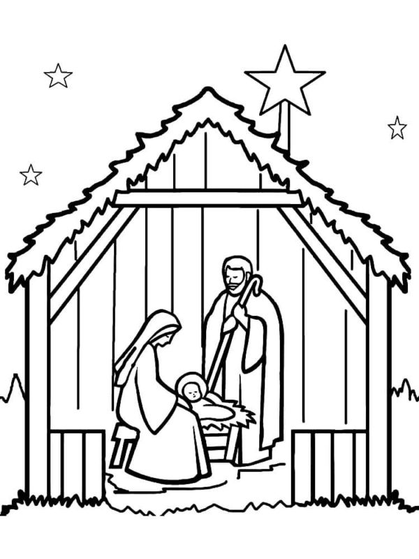 Coloriage Crèche de Noël - 100 pages à colorier à imprimer gratuits