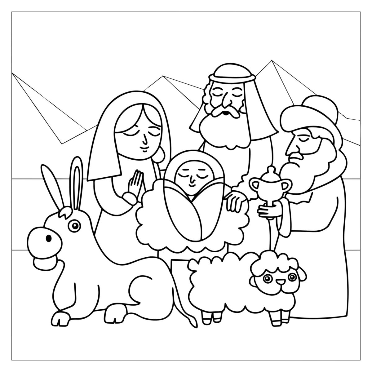 Coloriage Crèche de Noël - 100 pages à colorier à imprimer gratuits