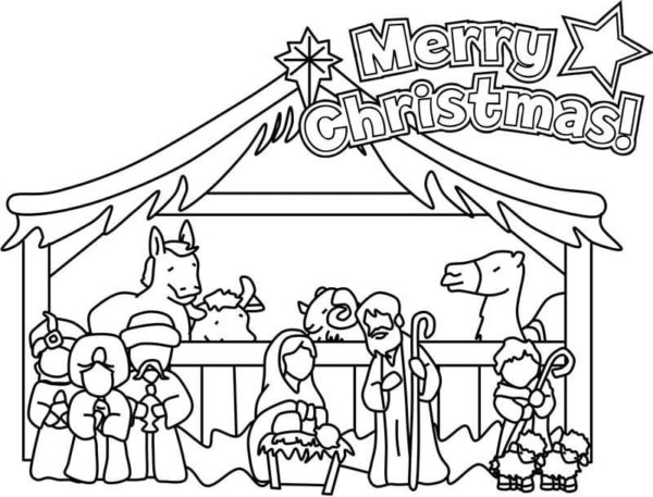 Coloriage Crèche de Noël - 100 pages à colorier à imprimer gratuits